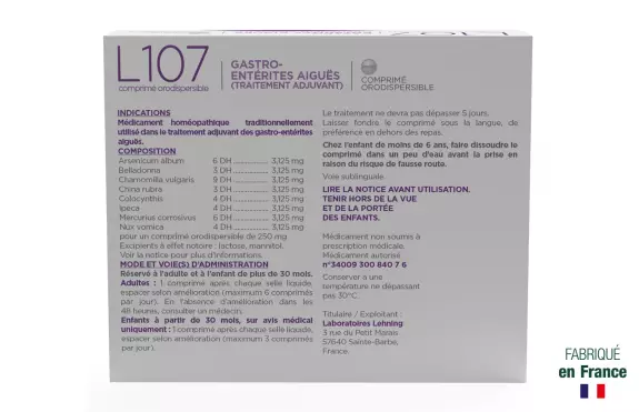 L107 : Médicament Gastro-Entérites Aiguës, Diarrhées